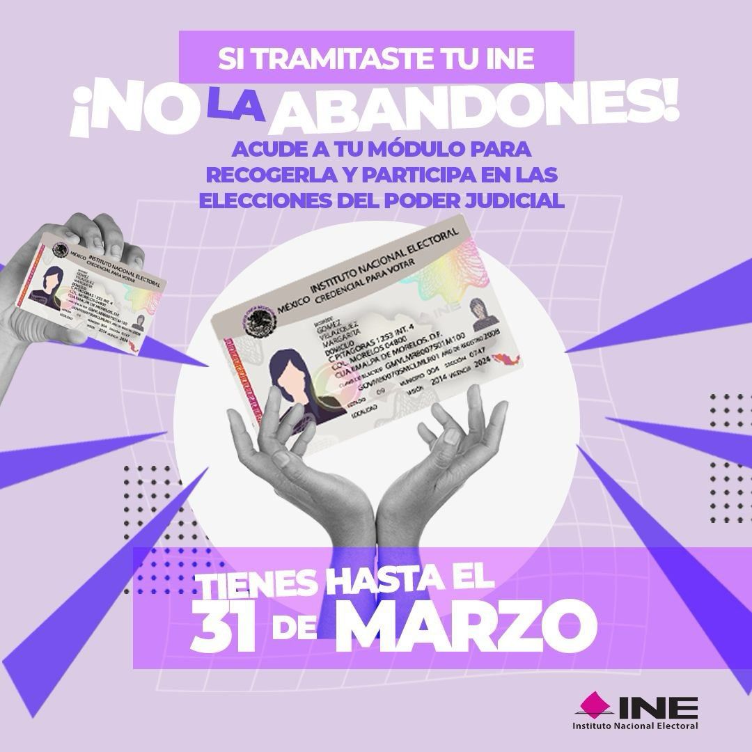 INE llama a ciudadanía que tramitó su Credencial para Votar a recogerla ...